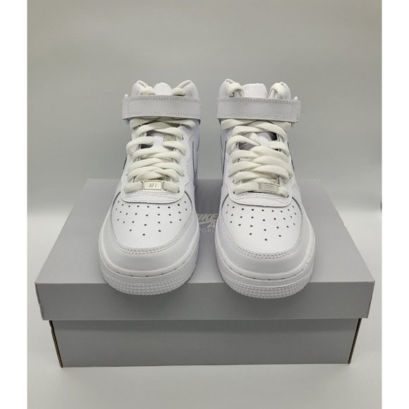 Nike | Shoes | Nike Air Force Mid Le Gs Triple White Dh2933111 | Poshmark
